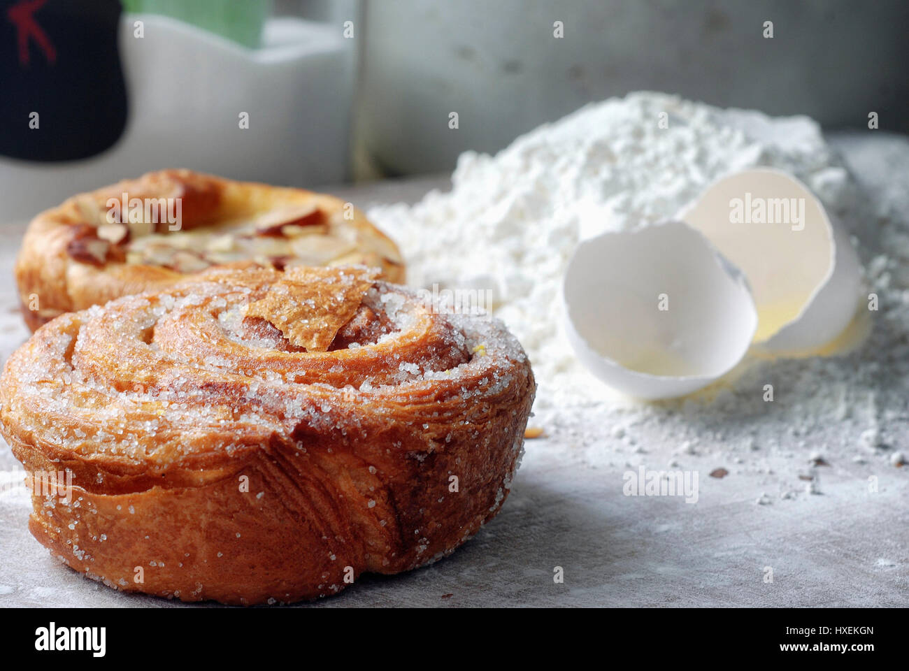 Baked goods in natural light Stock Photo - Alamy