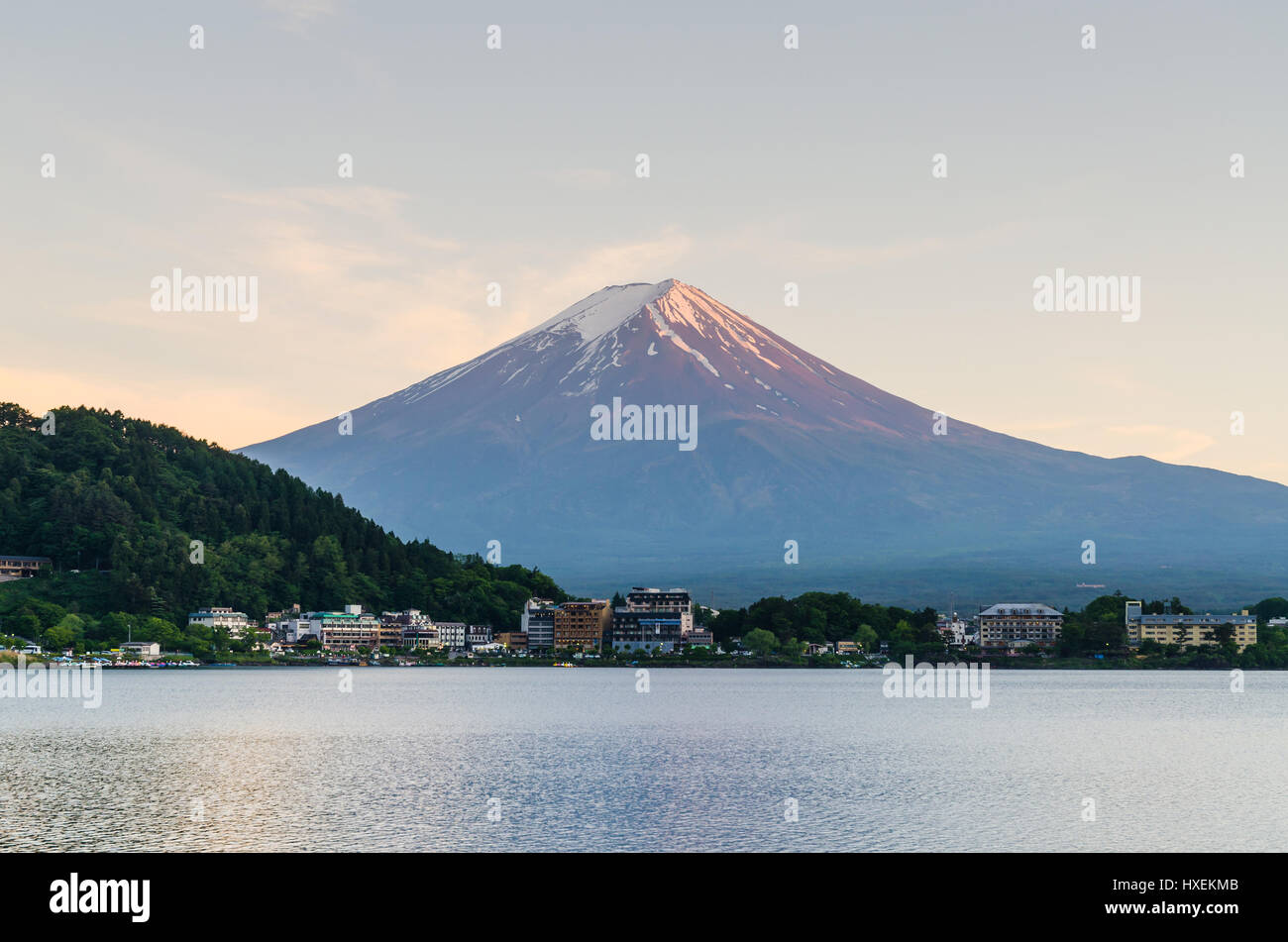 Mount fuji and sunset sky at kawaguchiko lake japan Stock Photo - Alamy