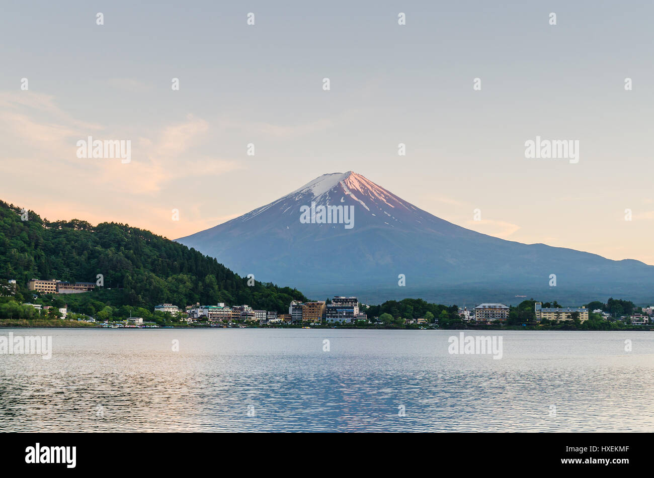Mount fuji and sunset sky at kawaguchiko lake japan Stock Photo - Alamy