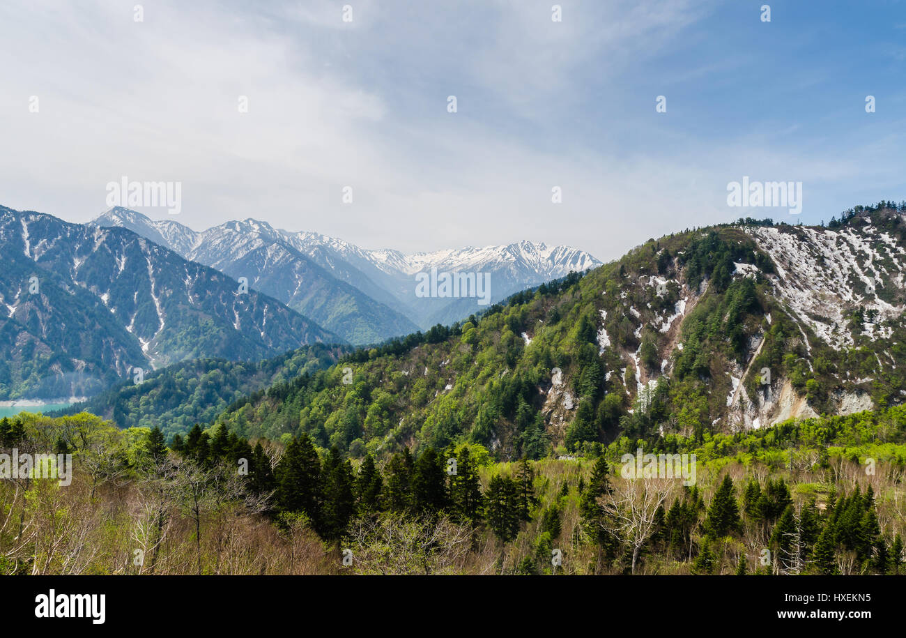 Mountain range at japan alps tateyama kurobe alpine route Stock Photo ...