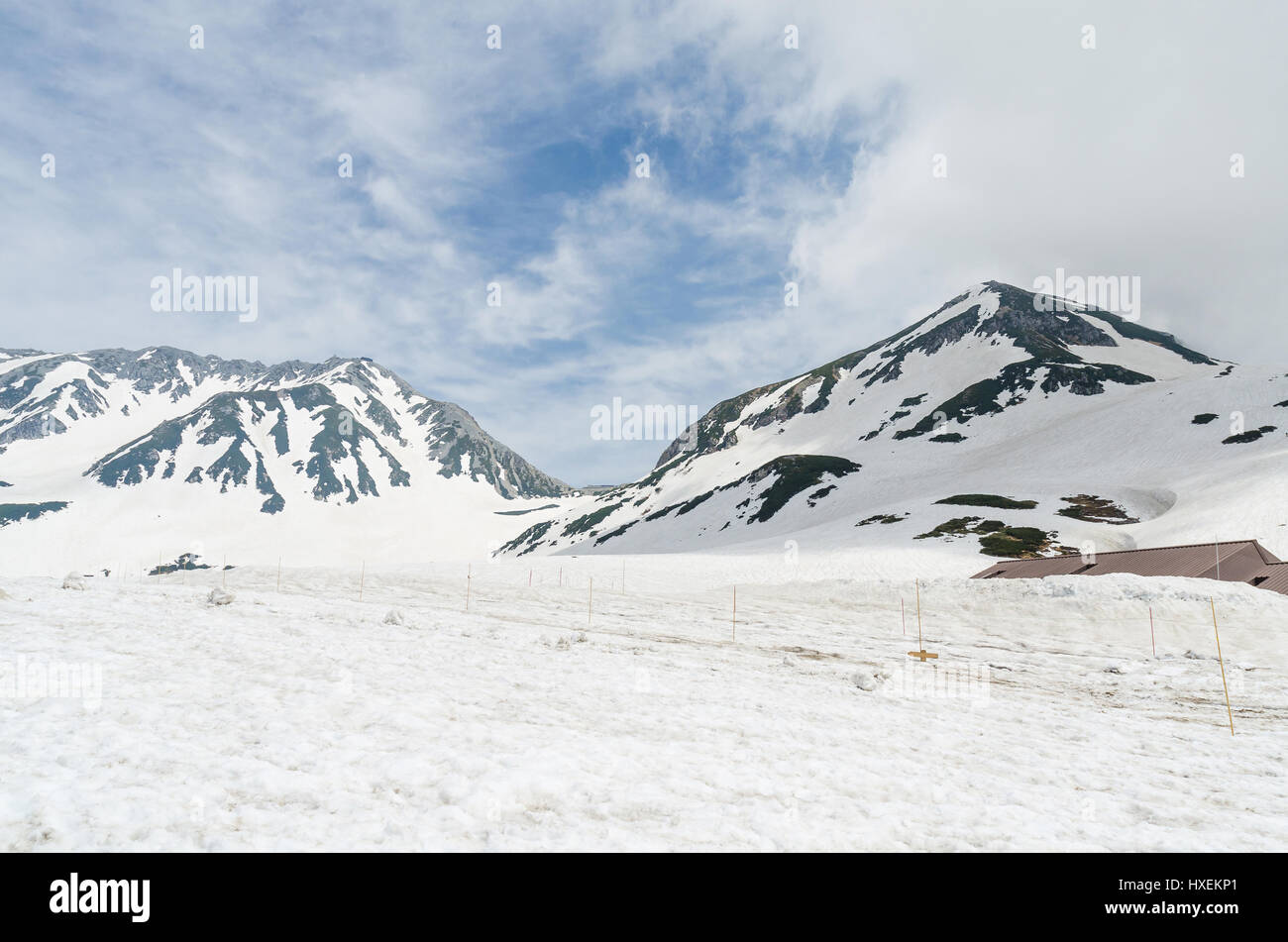 Snow mountain at japan alps tateyama kurobe alpine route Stock Photo ...