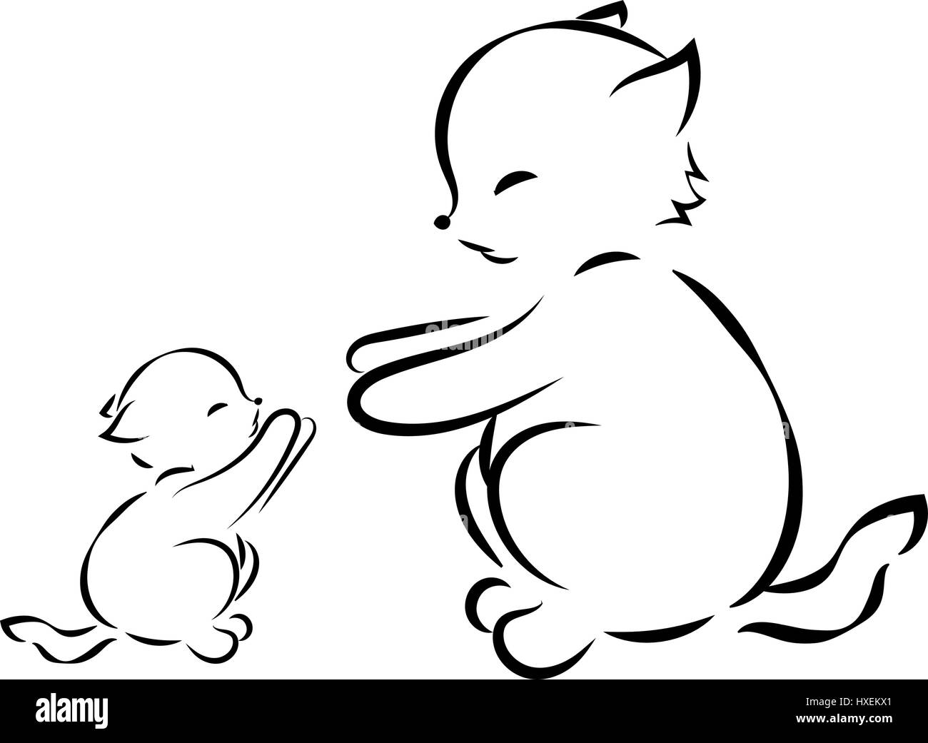 Kitten Drawing Outline