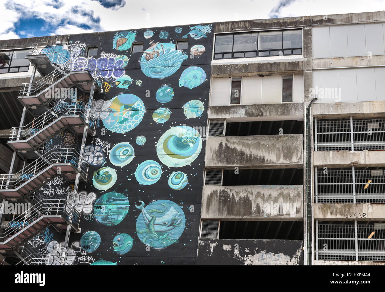 James Smith Tournament car park mural. Mural on parking place ...