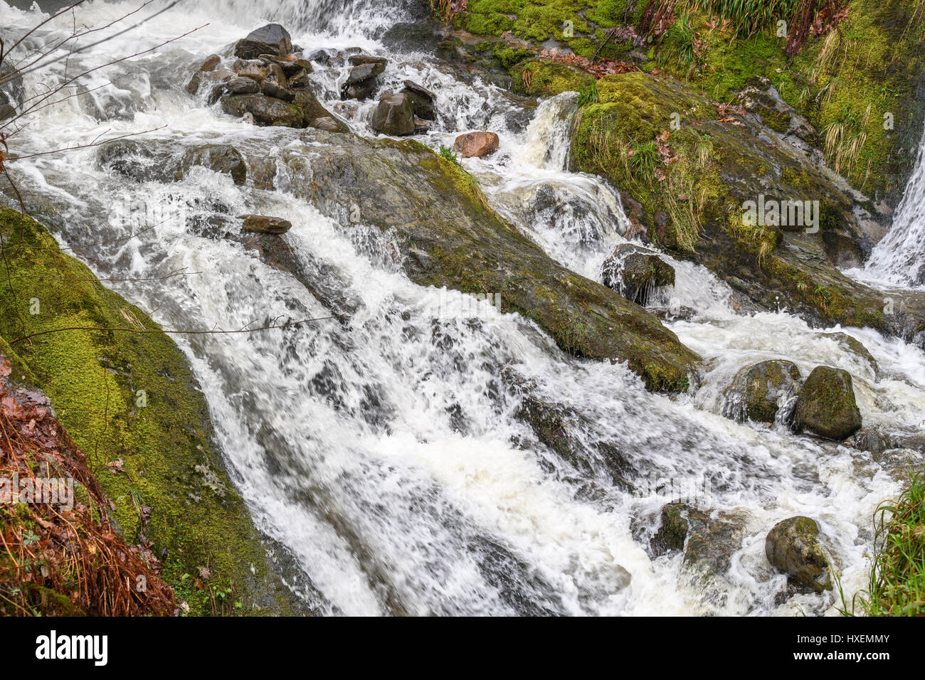 Holme Force (waterfall), Loweswater, Lake District, Cumbria, England ...