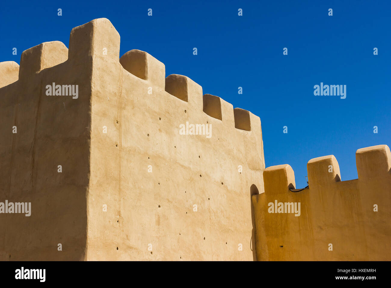 A close-up of the ramparts of the wall which surrounds the market town ...