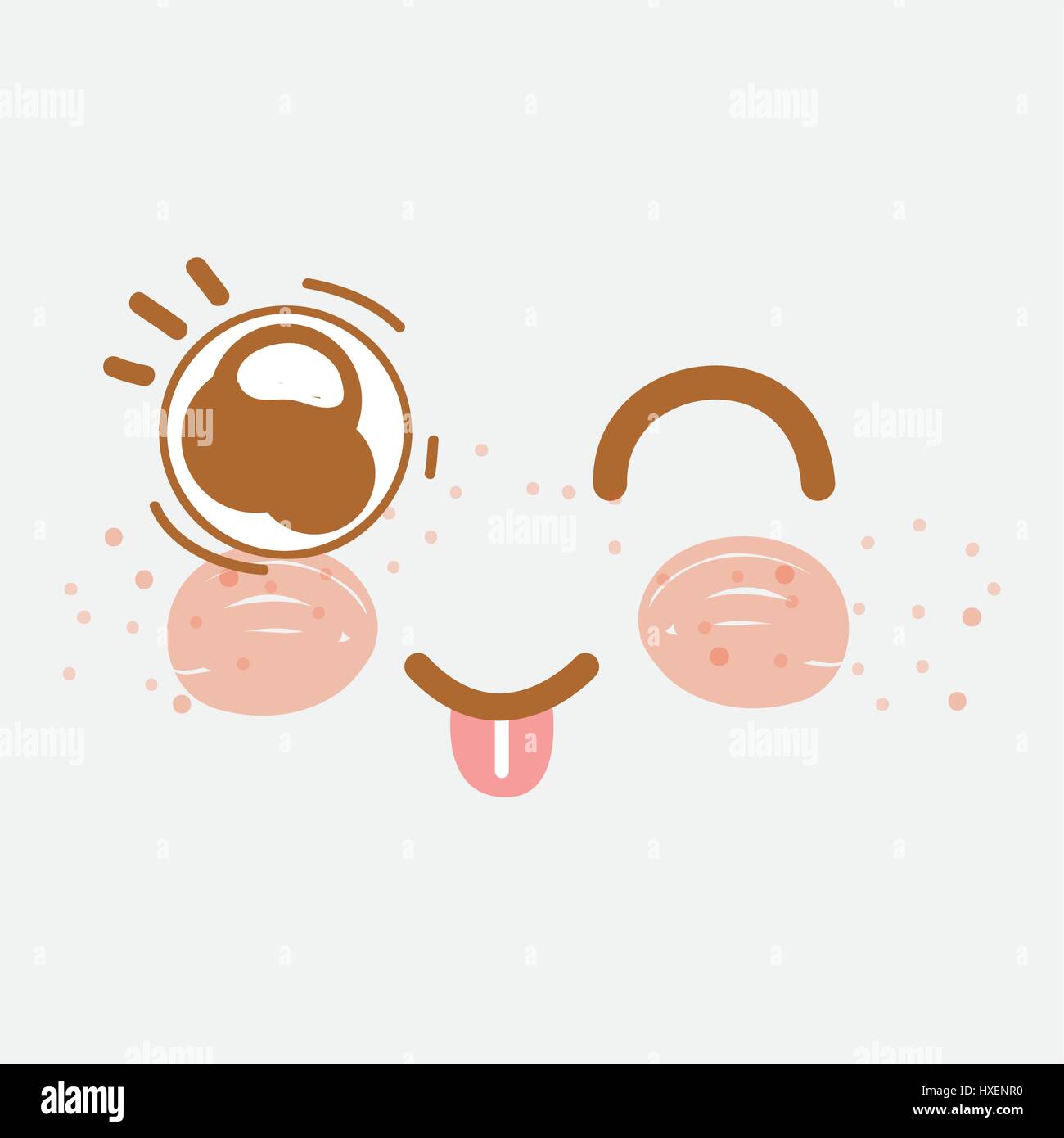 kawaii funny face with tougue outside Stock Vector Image & Art - Alamy