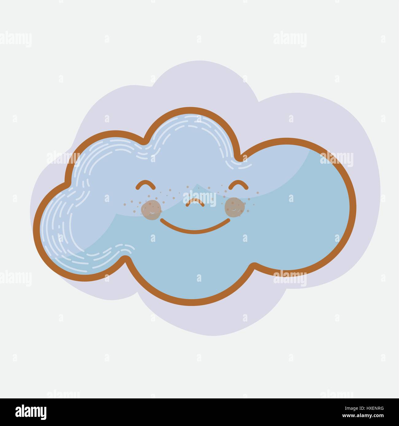 kawaii happy cloud icon Stock Vector Image & Art - Alamy