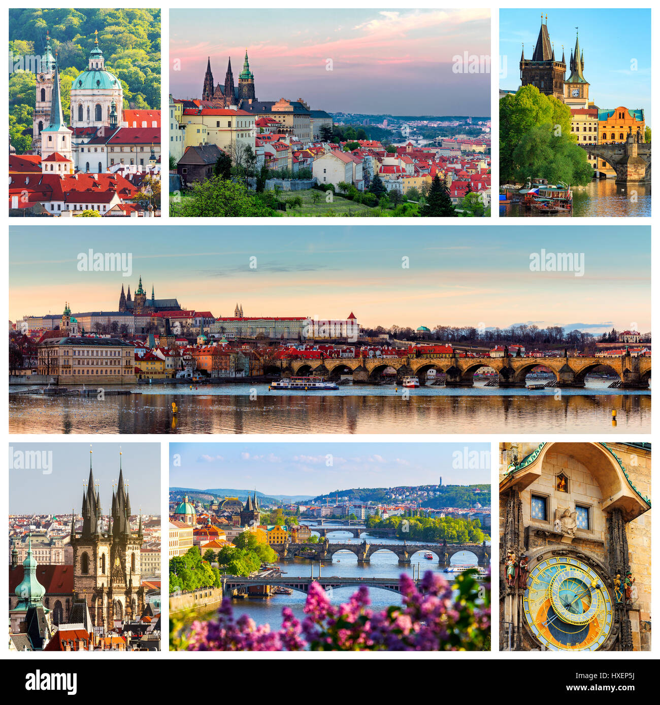 Europe city landmarks collage hi-res stock photography and images - Alamy