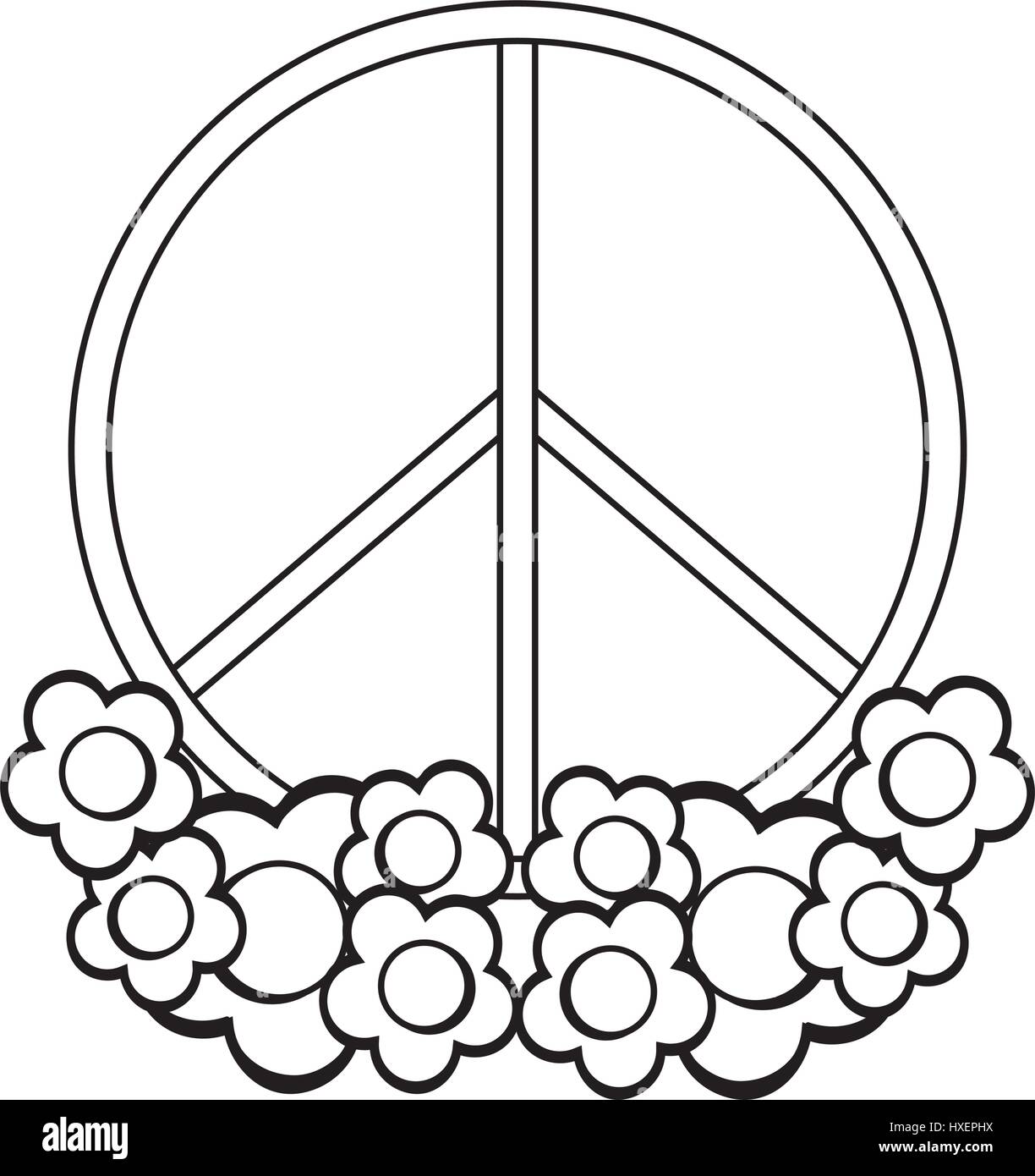 Peace symbol flowers Black and White Stock Photos & Images - Alamy