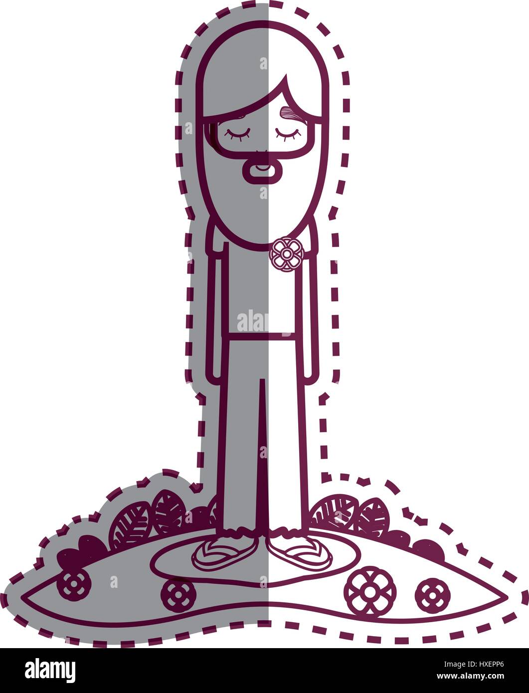 contour man peace and love relax Stock Vector Image & Art - Alamy