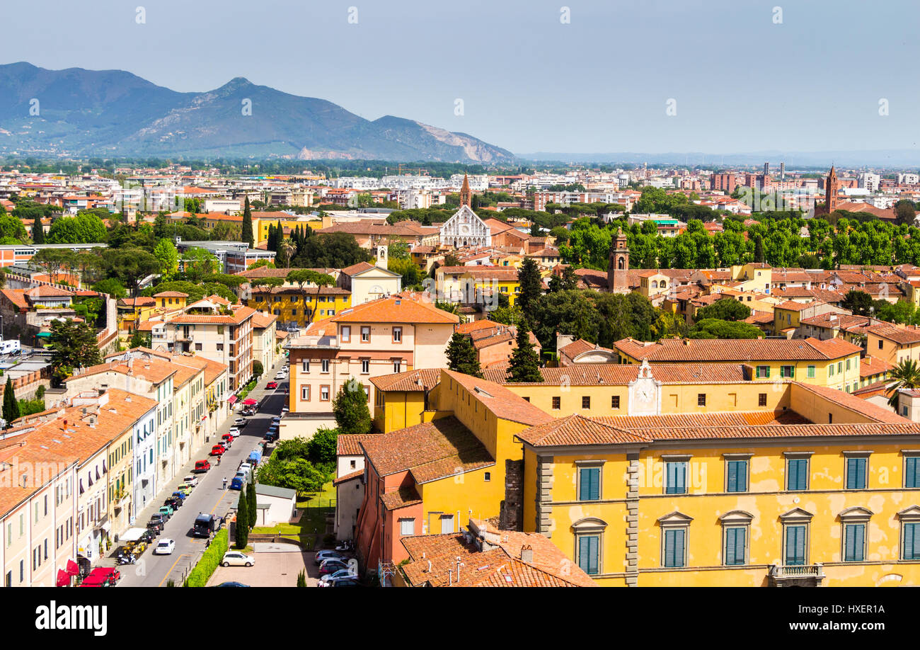 Italy: view of the old city of Pisa from the leaning tower Stock Photo ...