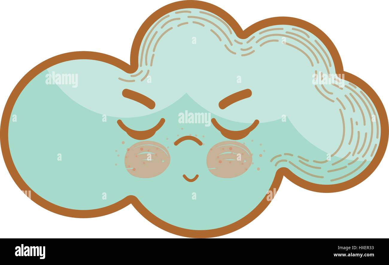 kawaii angry cloud icon Stock Vector Image & Art - Alamy