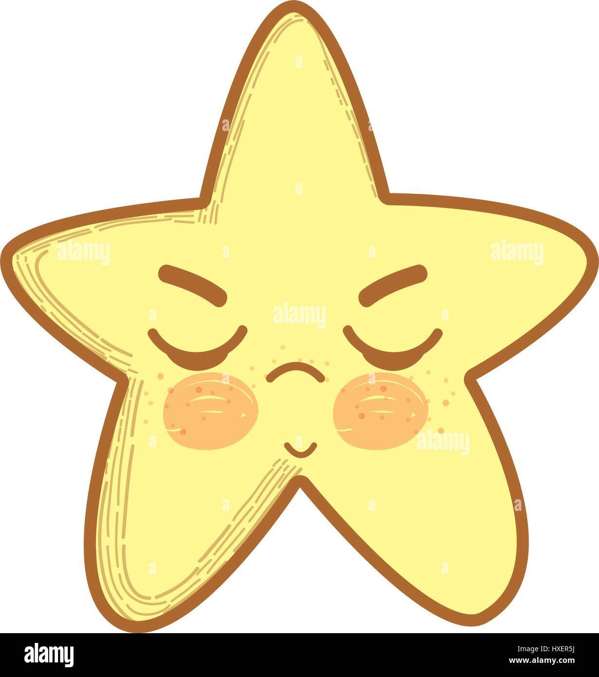 kawaii angry star with close eyes Stock Vector Image & Art - Alamy