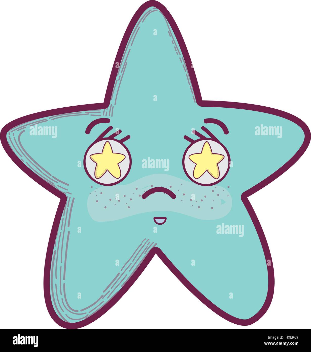 kawaii angry star with stars inside eyes Stock Vector Image & Art - Alamy