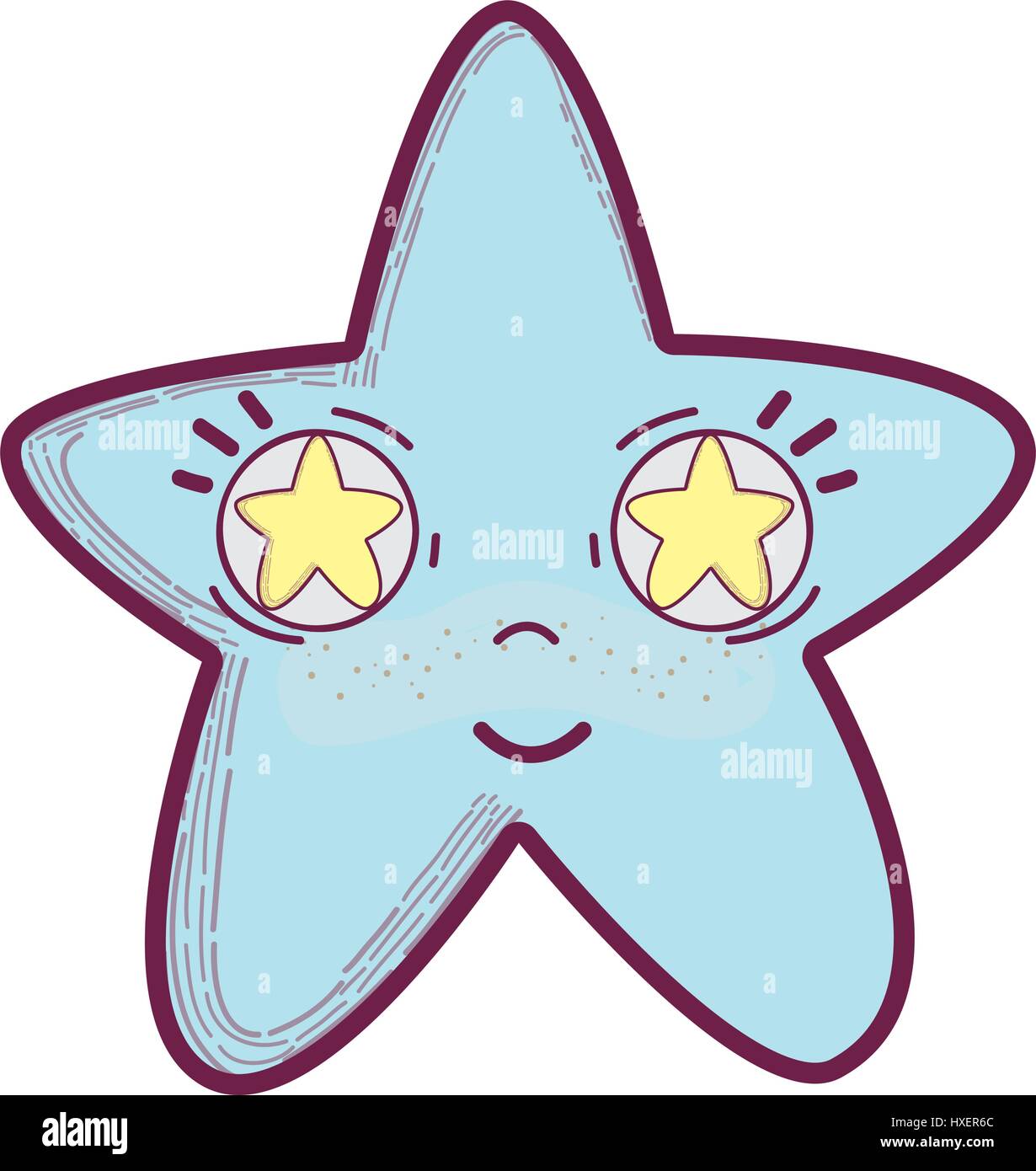 kawaii happy star with stars inside eyes Stock Vector Image & Art - Alamy