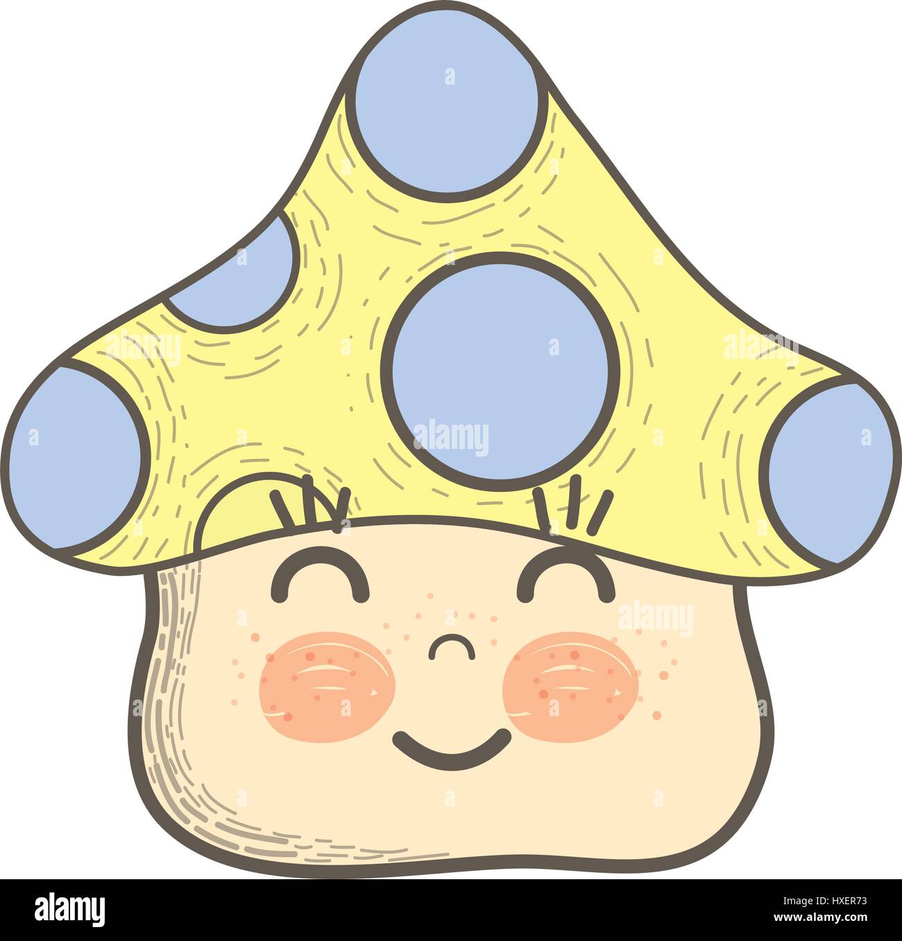 kawaii fangus happy cheeks and close eyes Stock Vector Image & Art - Alamy