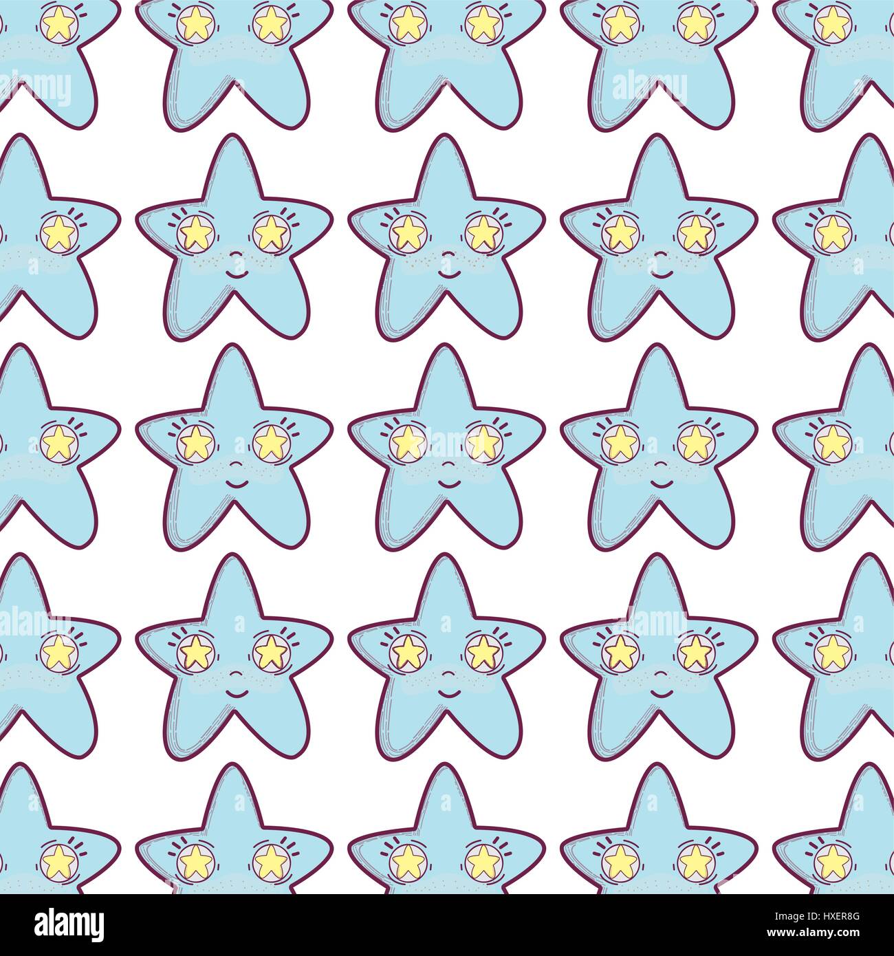 kawaii happy star background Stock Vector Image & Art - Alamy
