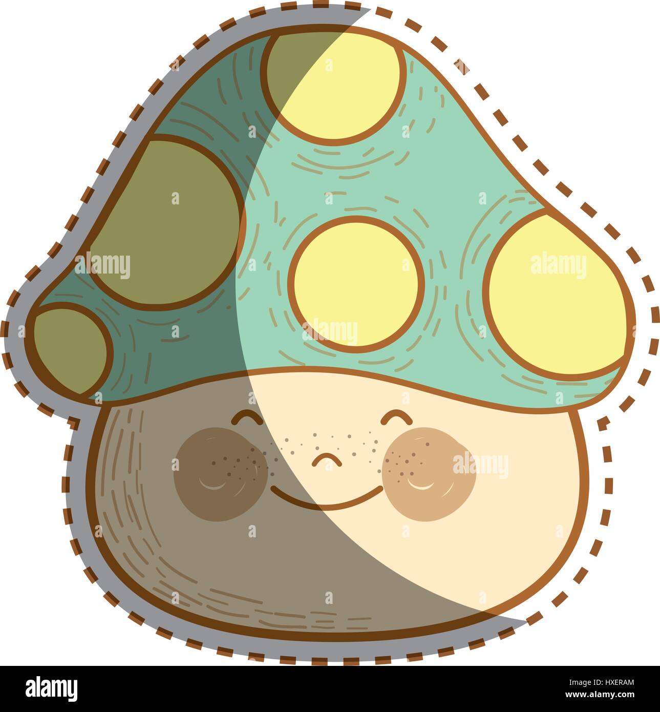 happy kawaii fungus with cheeks and eyes Stock Vector Image & Art - Alamy