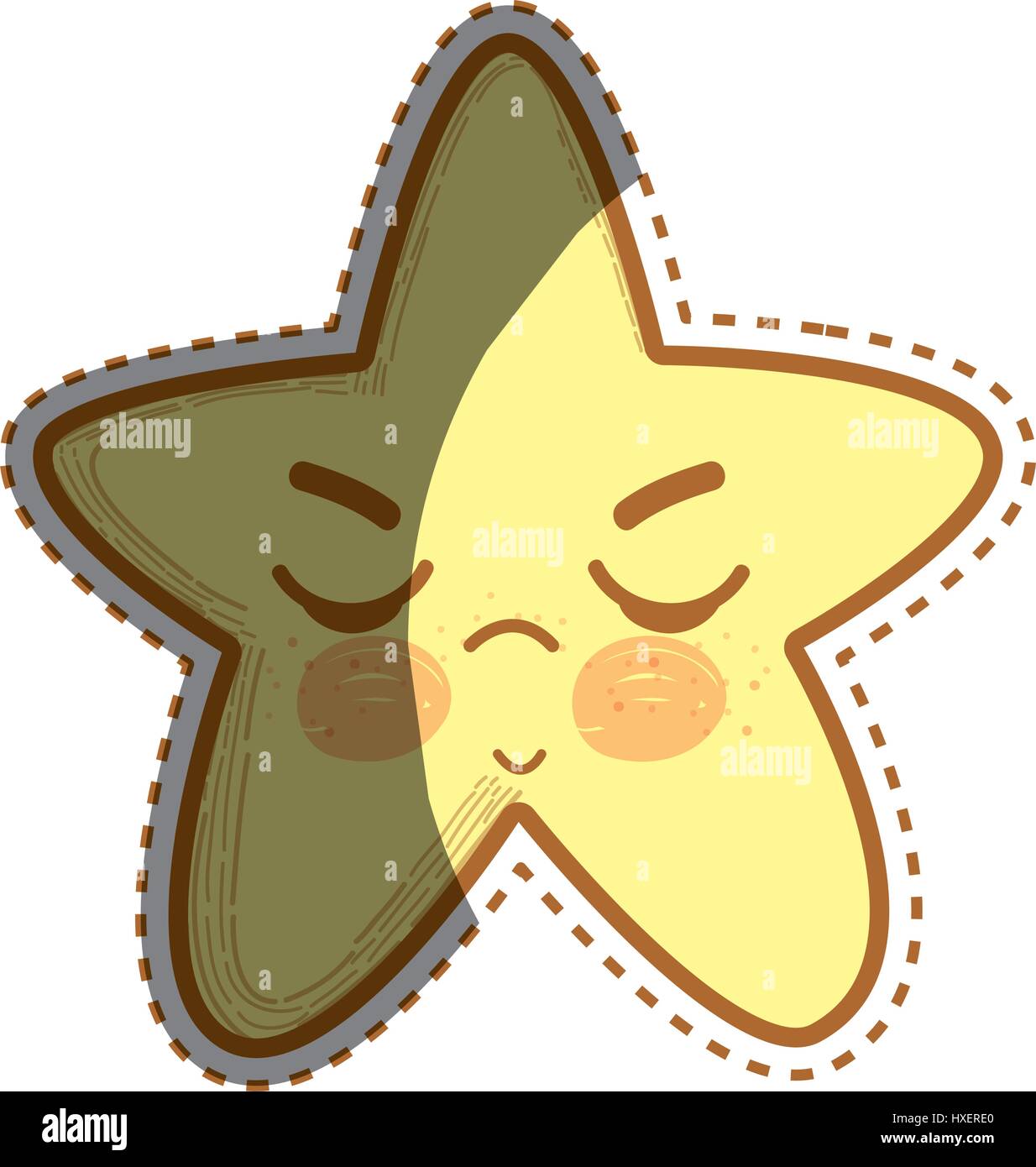 kawaii angry star with close eyes Stock Vector Image & Art - Alamy