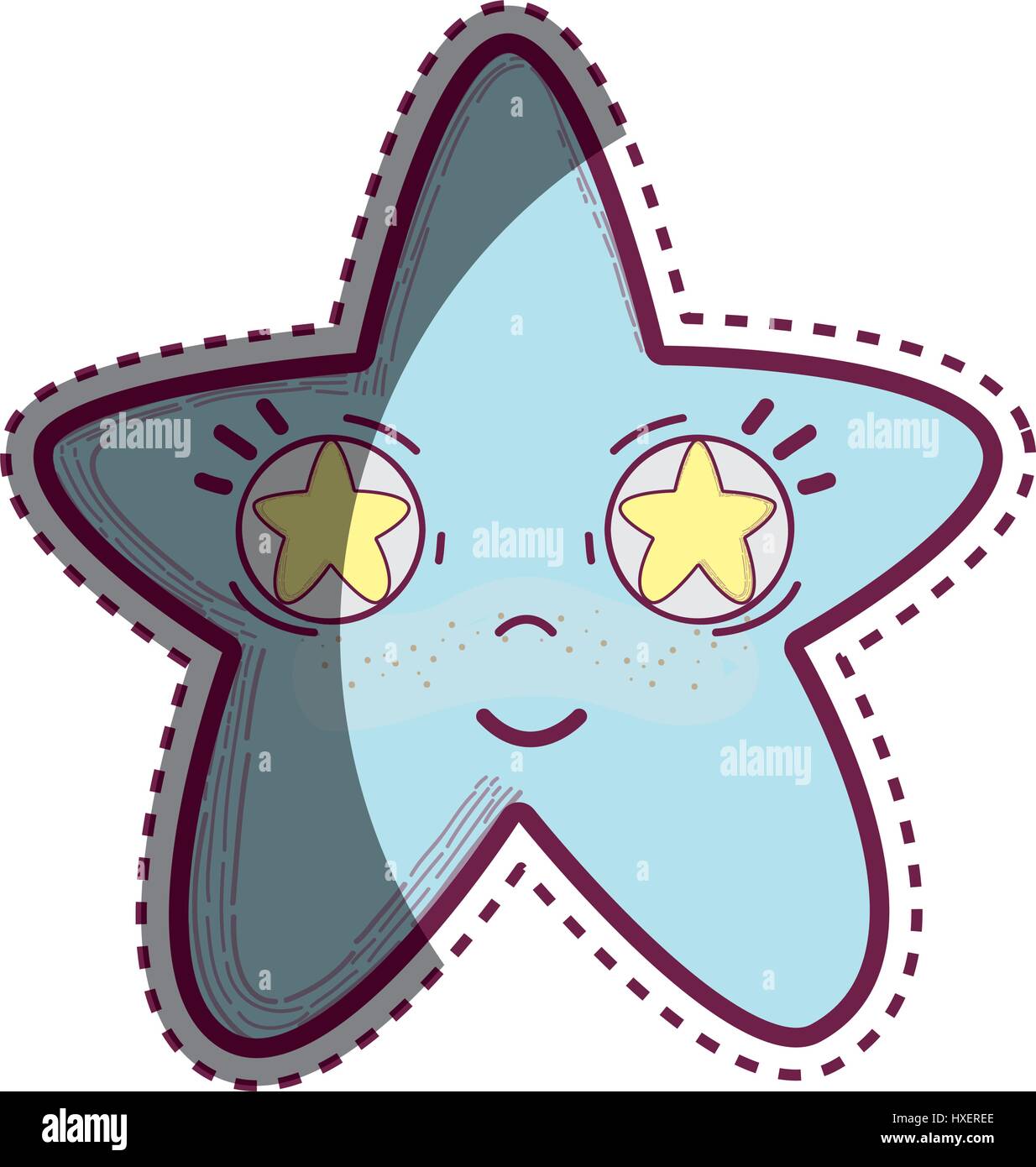 kawaii happy star with stars inside eyes Stock Vector Image & Art - Alamy