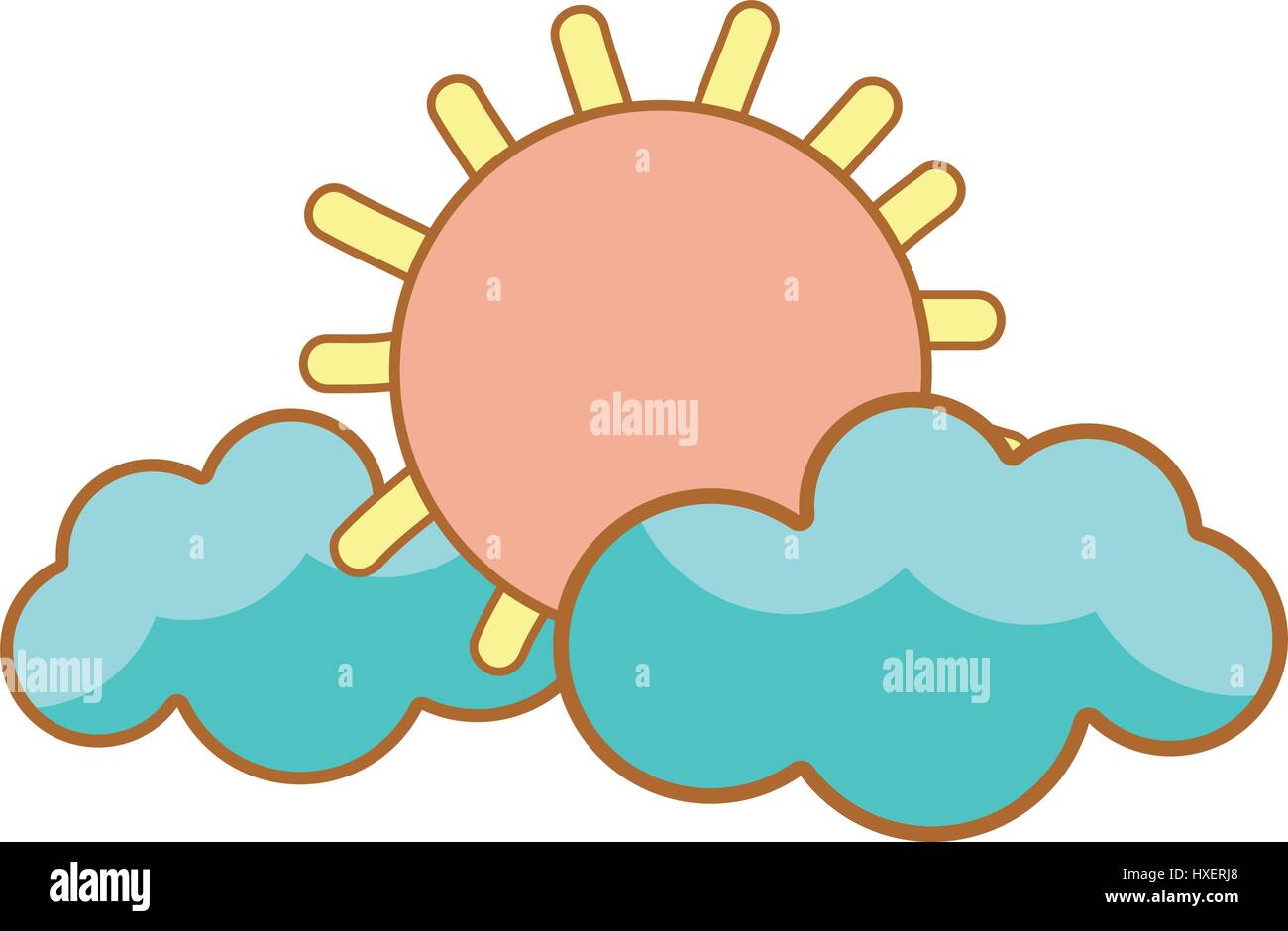 sun and clouds cartoon character Stock Vector Image & Art - Alamy