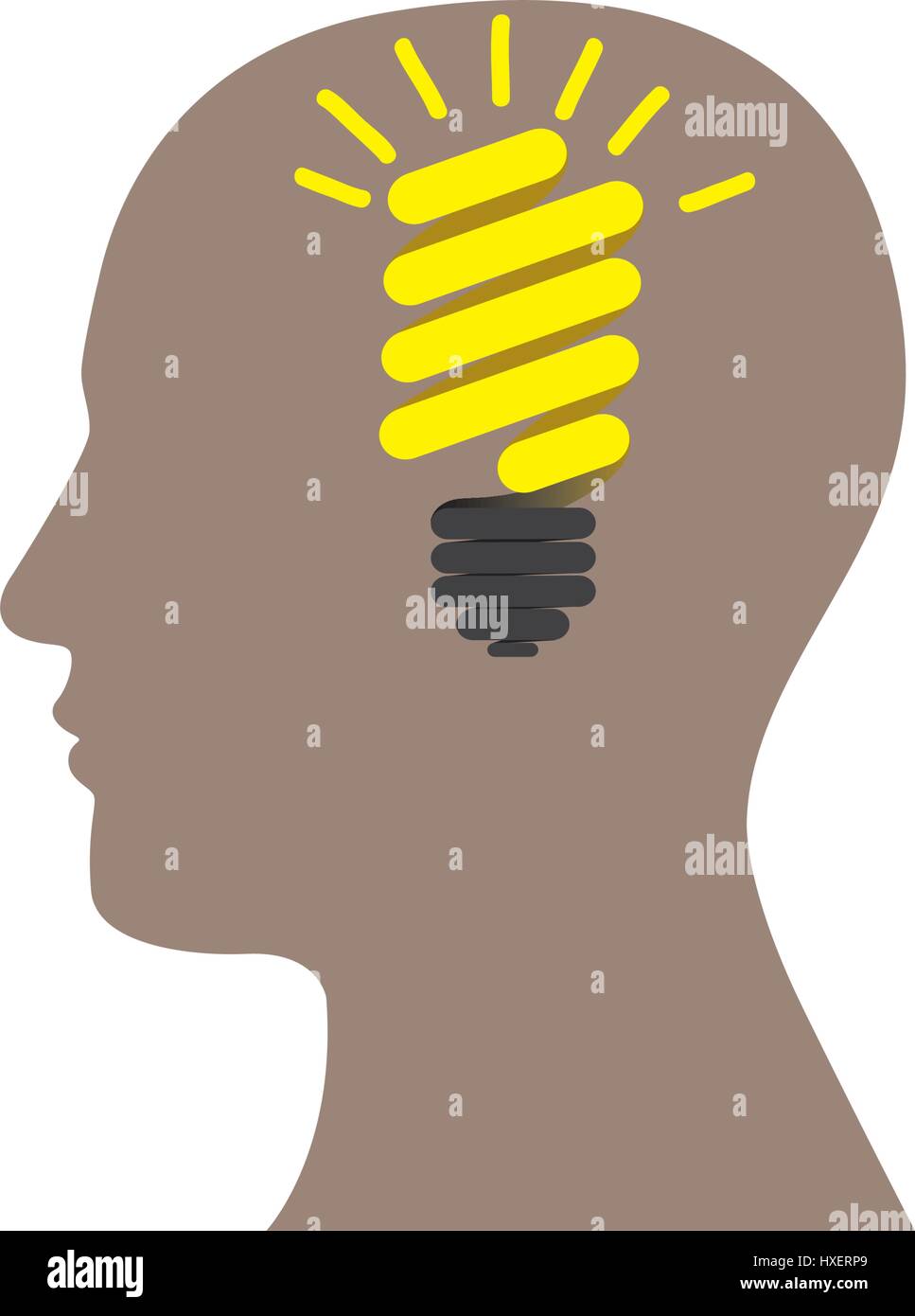 person with brain save bulb icon Stock Vector Image & Art - Alamy