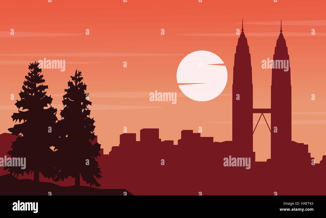 Vector art of city tour Malaysia scenery Stock Vector Image & Art - Alamy