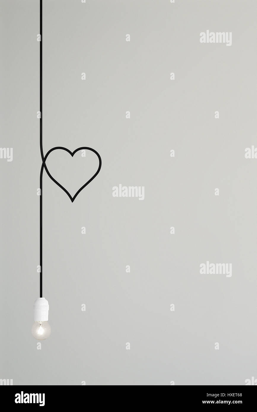 A lamps's electrical cable draws a heart Stock Photo - Alamy
