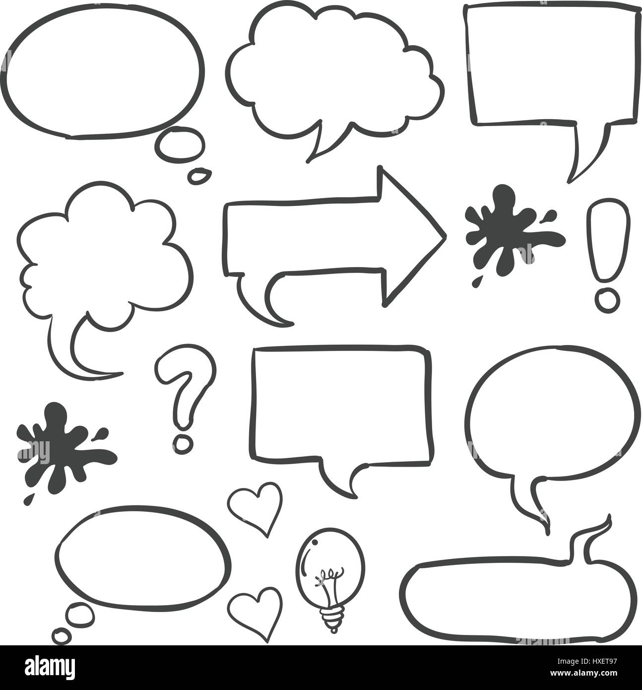 Style speech bubble hand draw Stock Vector Image & Art - Alamy