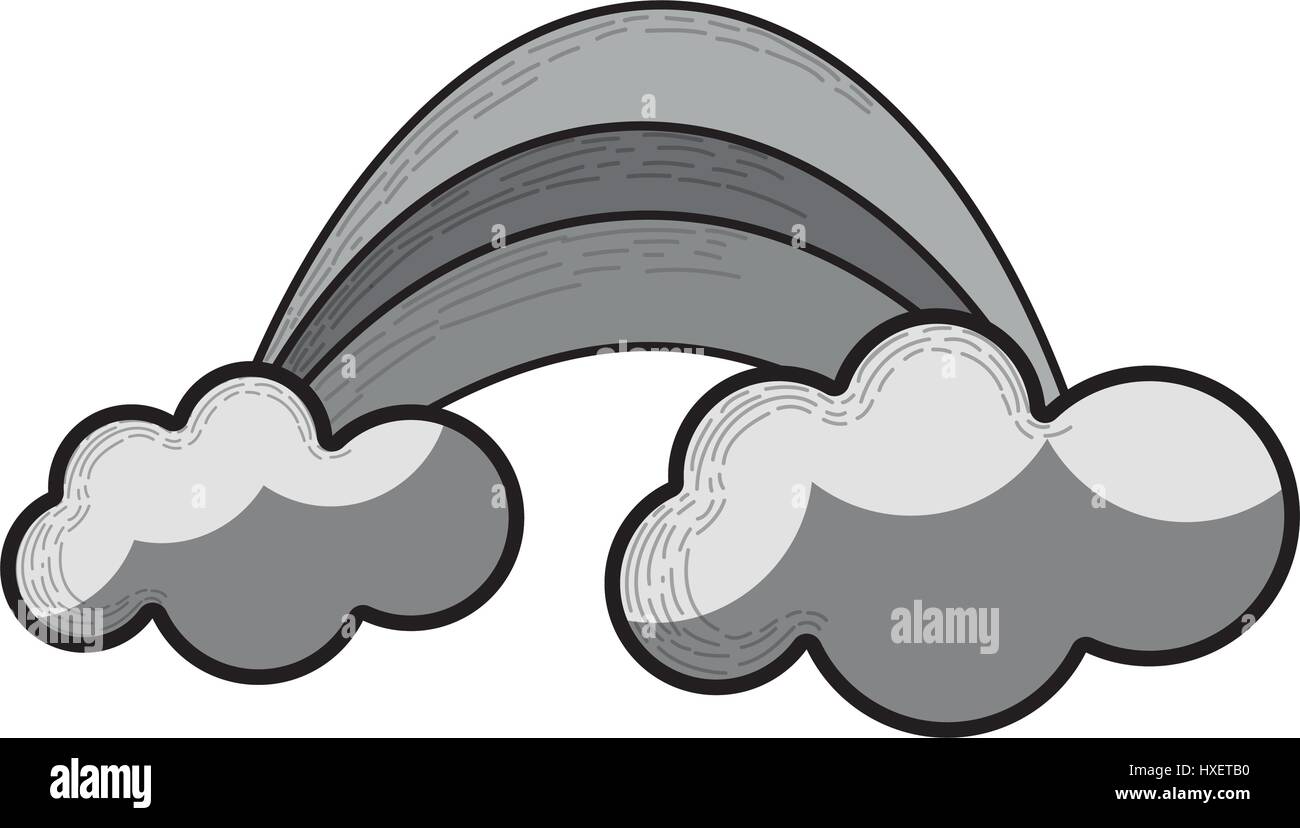grayscale rainbow with cloud cartoon icon Stock Vector Image & Art - Alamy