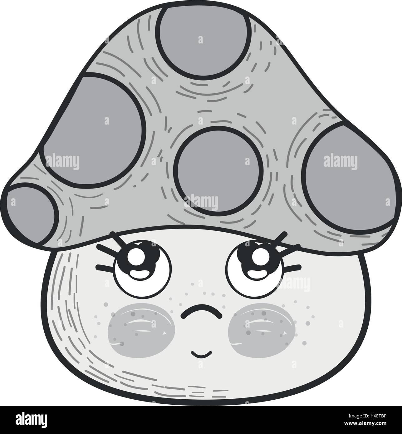 grayscale kawaii sad hungus icon Stock Vector Image & Art - Alamy