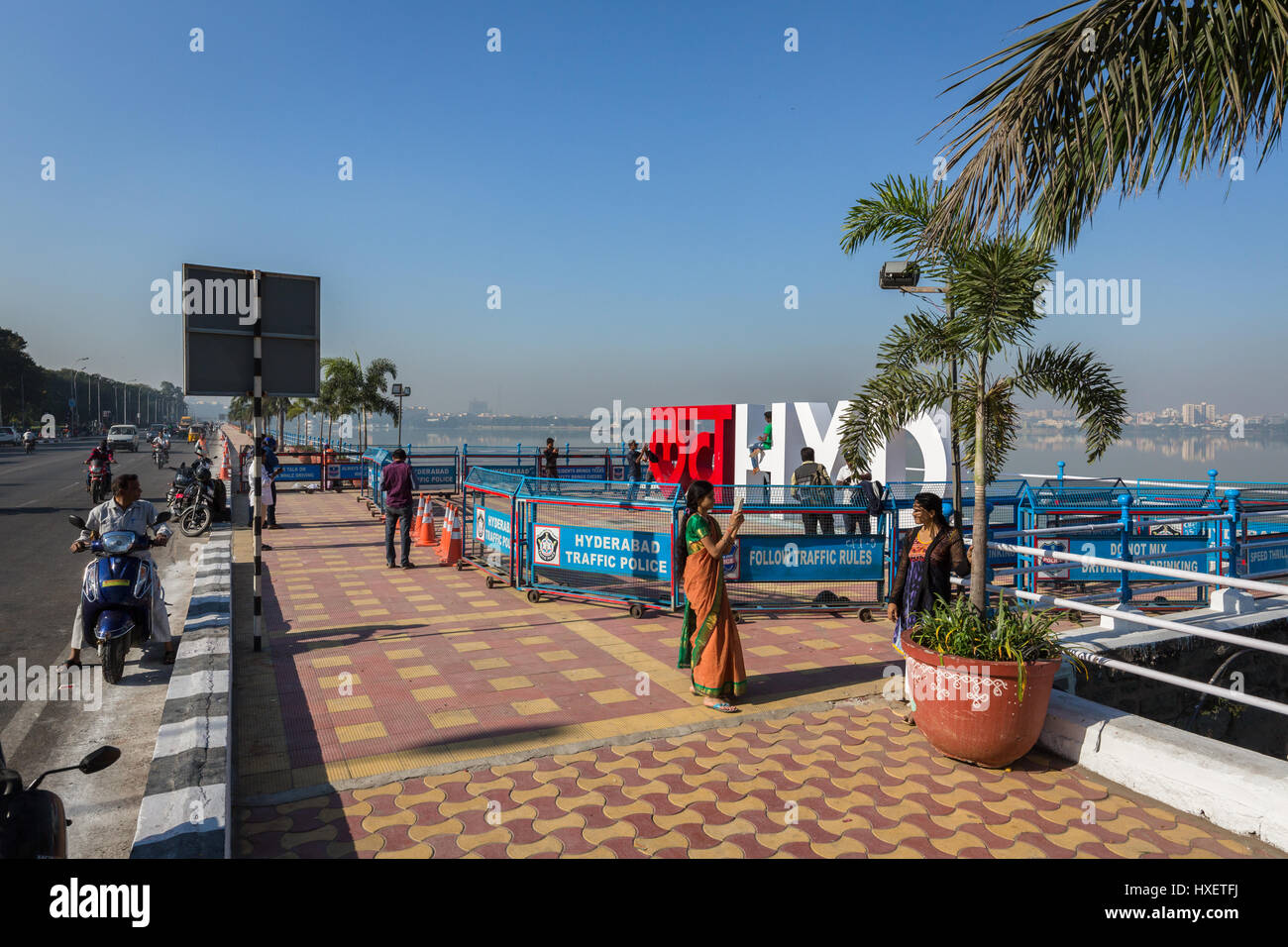 HYDERABAD, INDIA - NOVEMBER 26,2016. Love Hyd is a new typographic ...