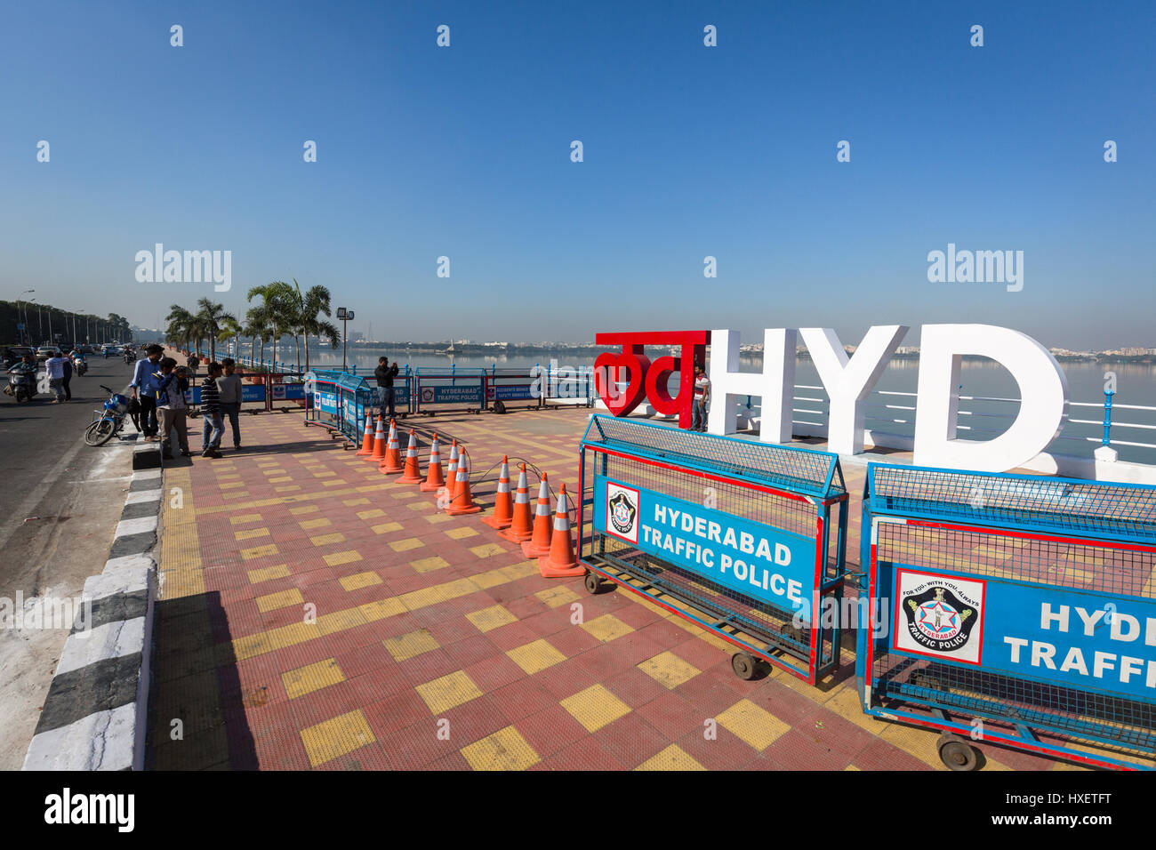 HYDERABAD, INDIA - NOVEMBER 26,2016. Love Hyd is a new typographic ...