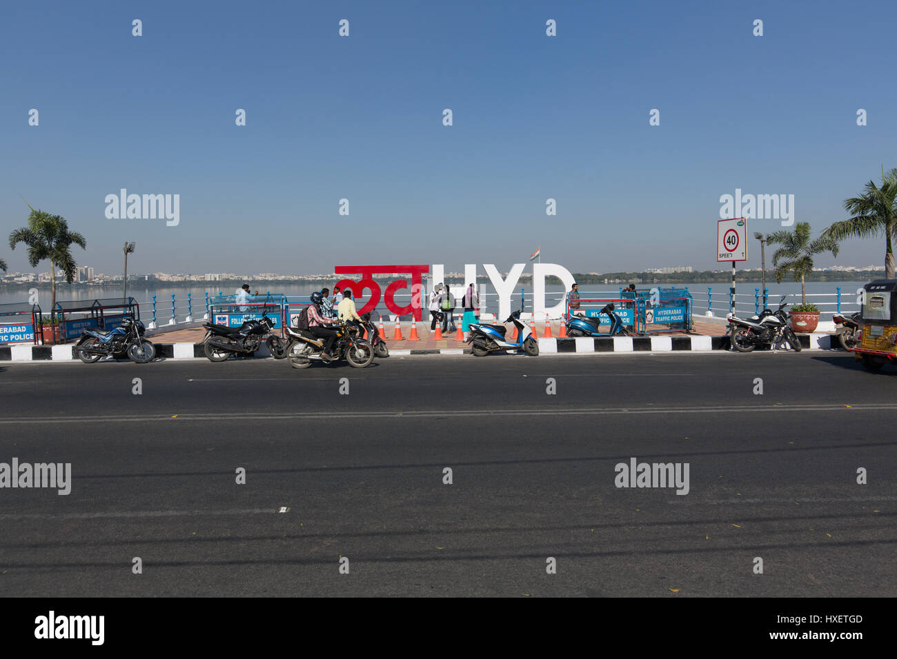 HYDERABAD, INDIA - NOVEMBER 26,2016. Love Hyd is a new typographic ...