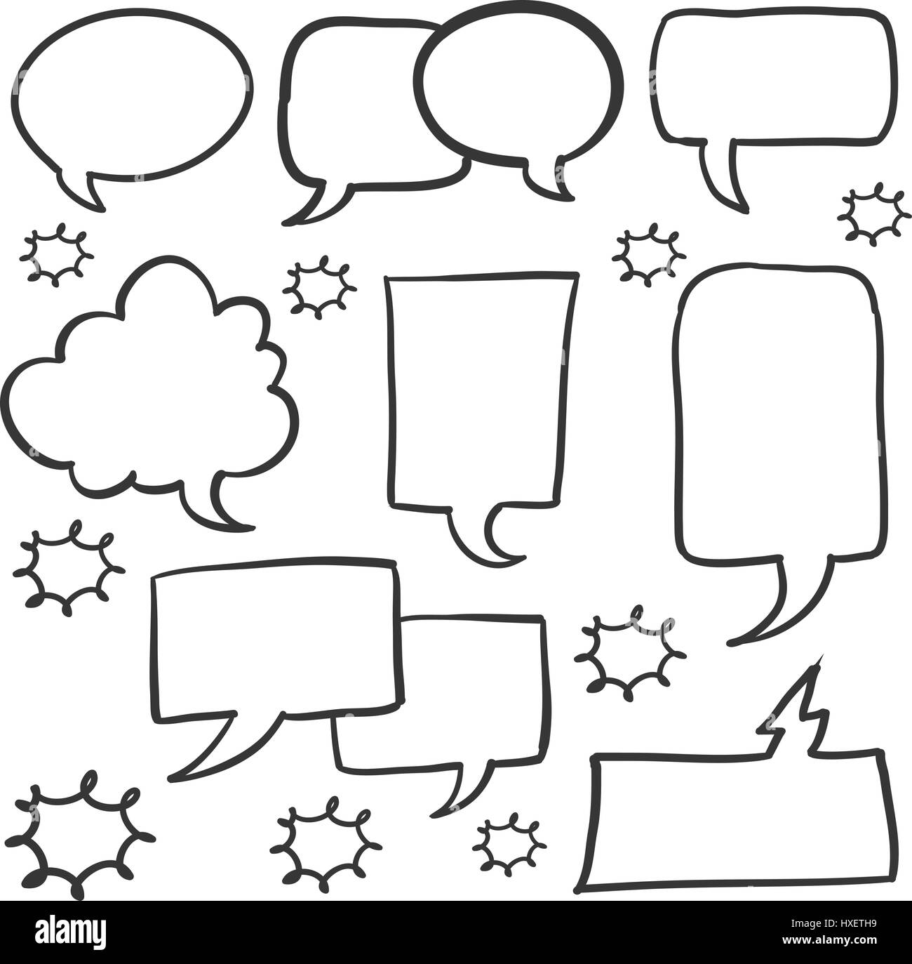 Doodle text balloon collection stock Stock Vector Image & Art - Alamy