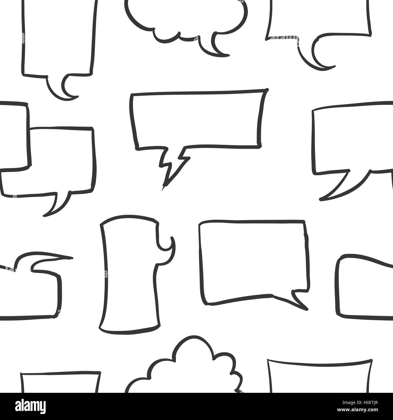 Hand draw of text balloon pattern Stock Vector Image & Art - Alamy