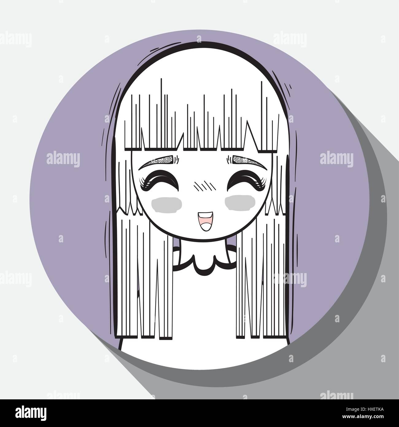 anime happy cute woman Stock Vector Image & Art - Alamy