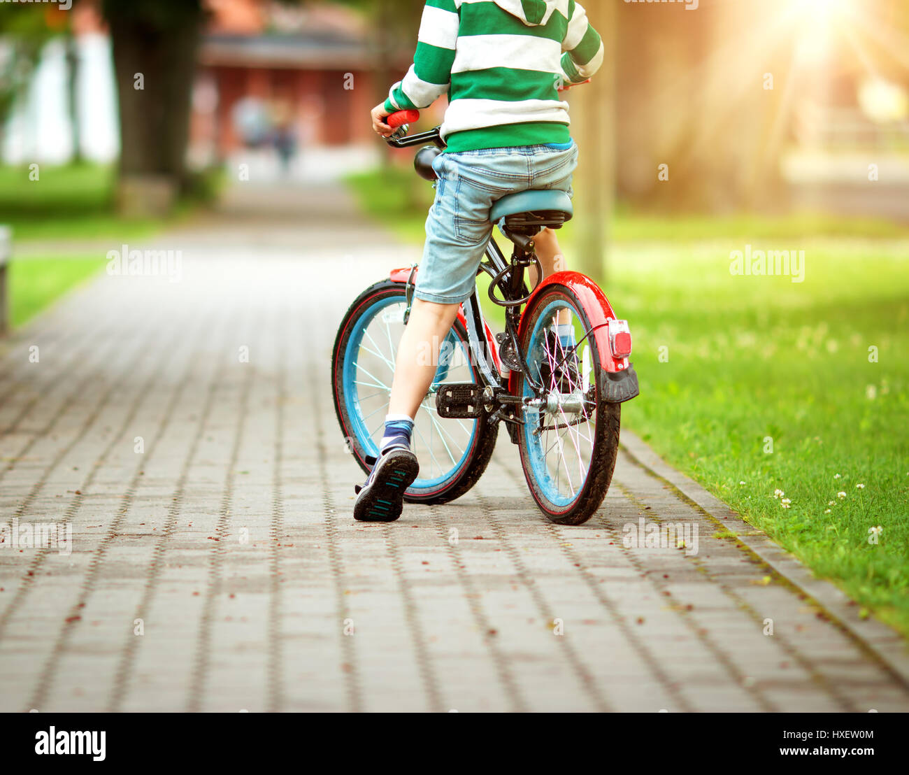 child on a bicycle Stock Photo - Alamy