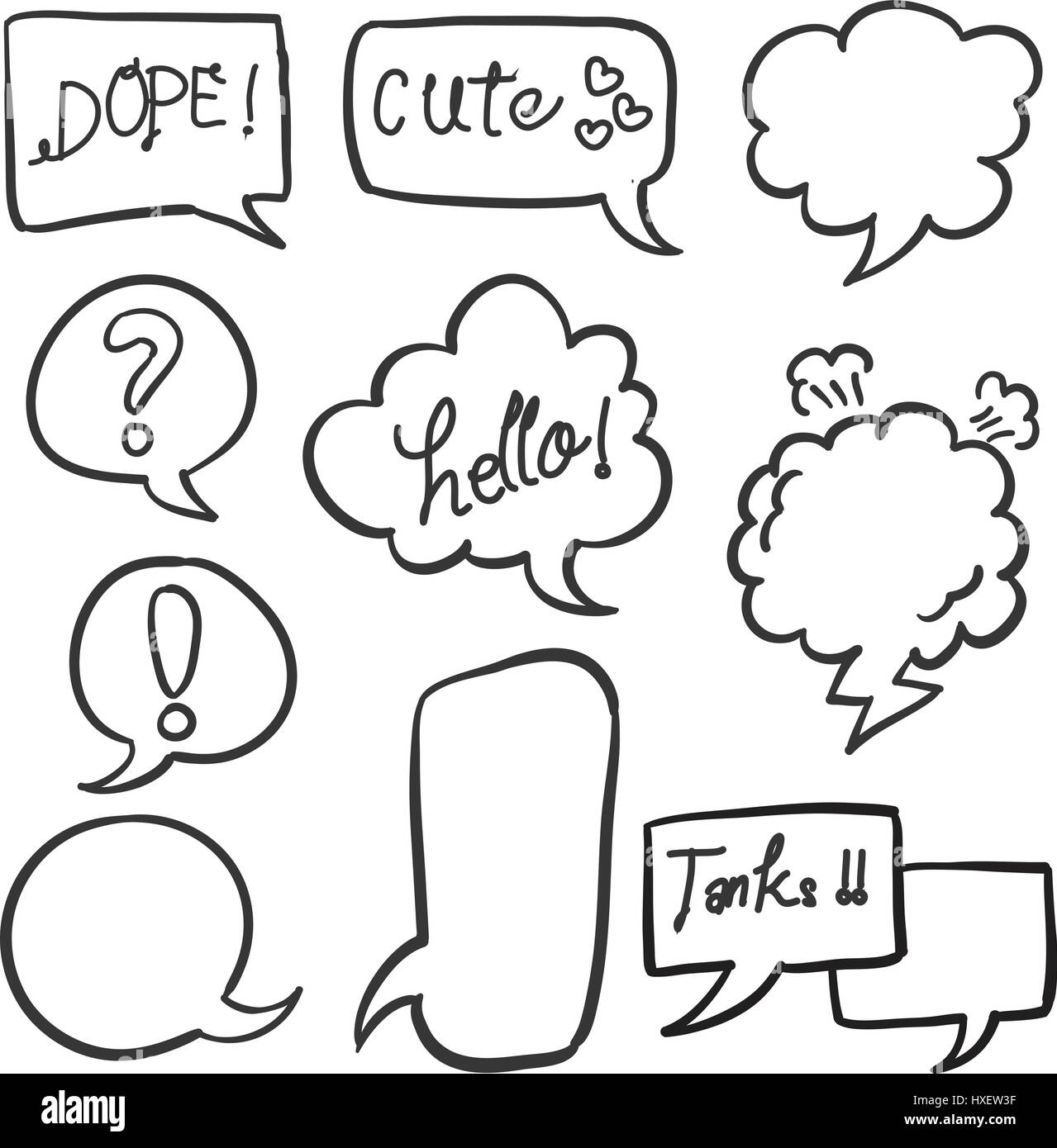 Style text balloon collection stock Stock Vector Image & Art - Alamy
