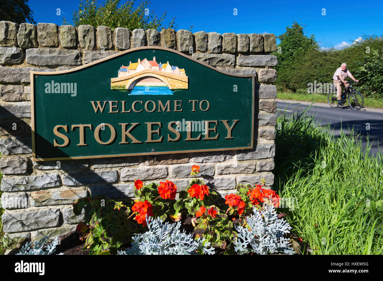Boundary sign, Stokesley, North Yorkshire, England, UK Stock Photo - Alamy