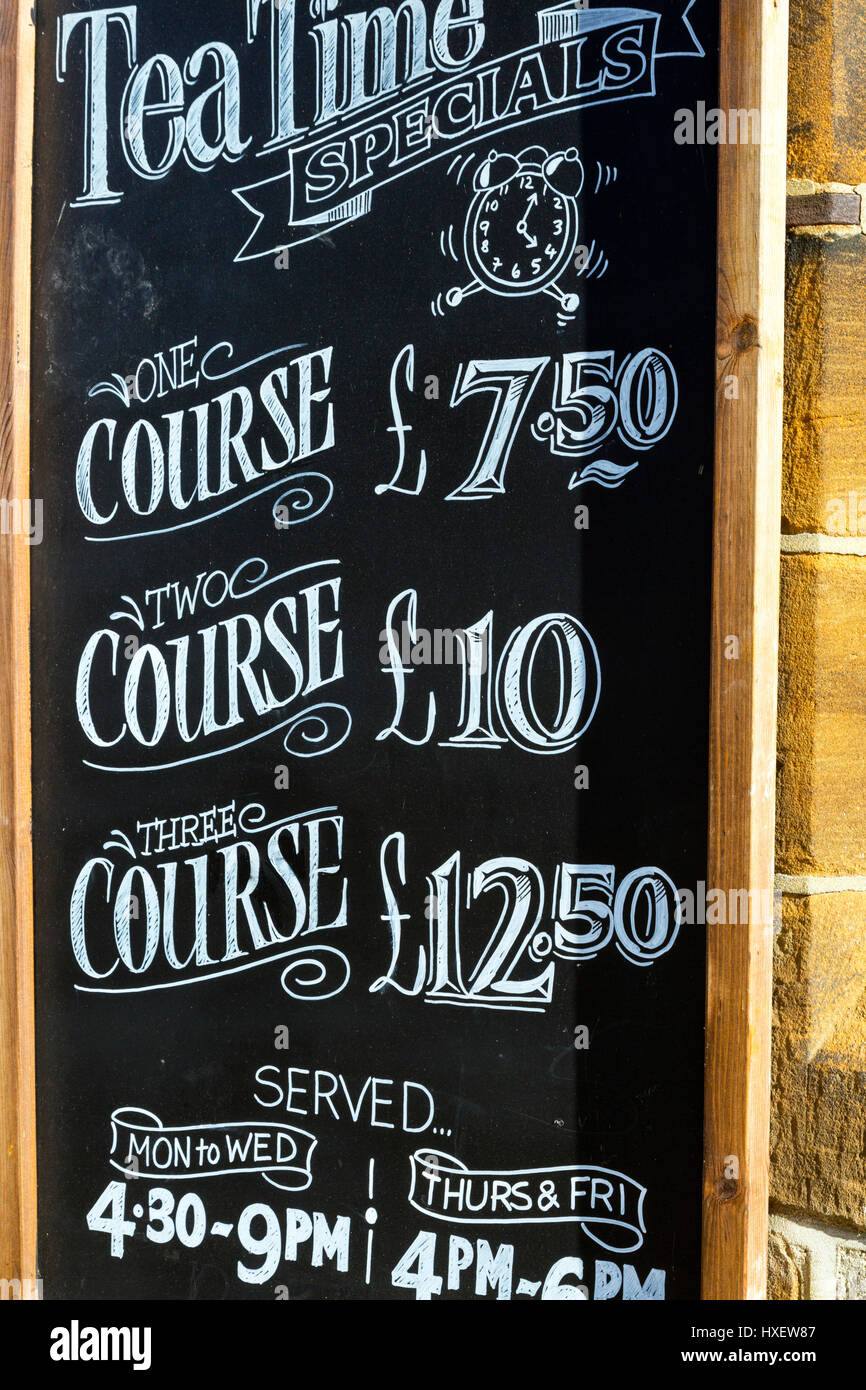 Restaurant sign on Stokesley High Street, North Yorkshire, England, UK ...