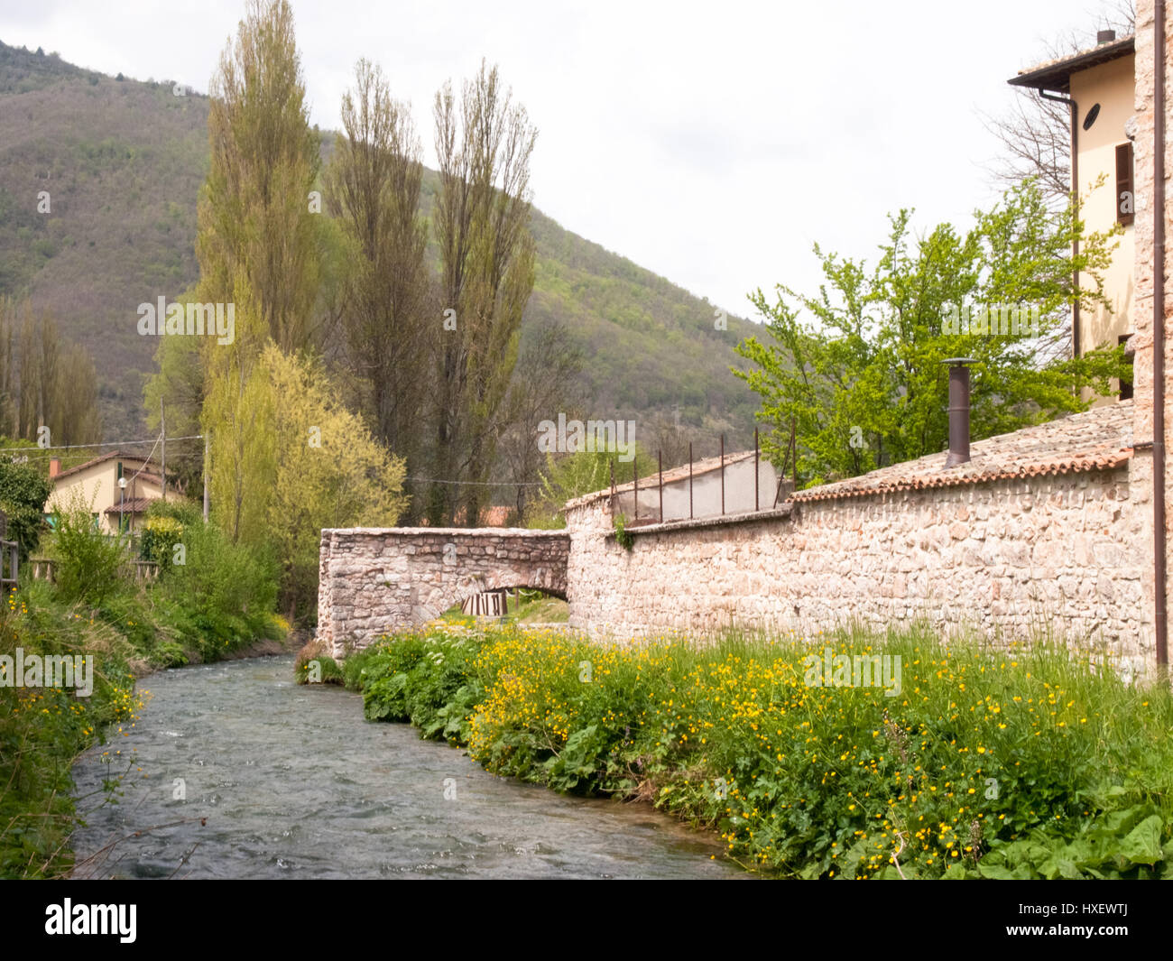 Italy, Visso - april 25, 2015: Images of the Main Square of the ...