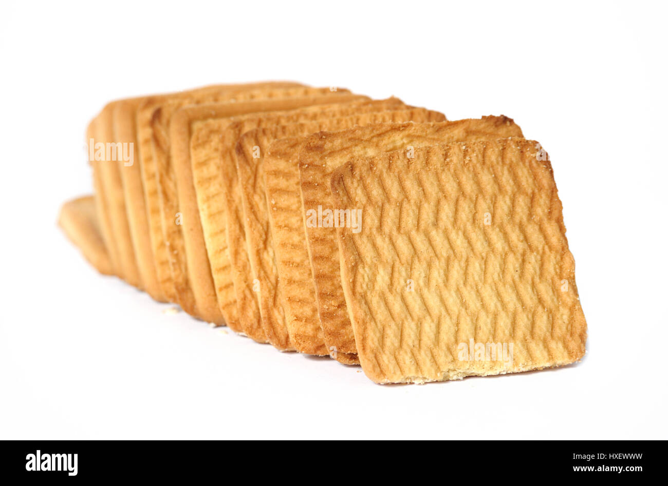 Square cookies isolated over white Stock Photo - Alamy
