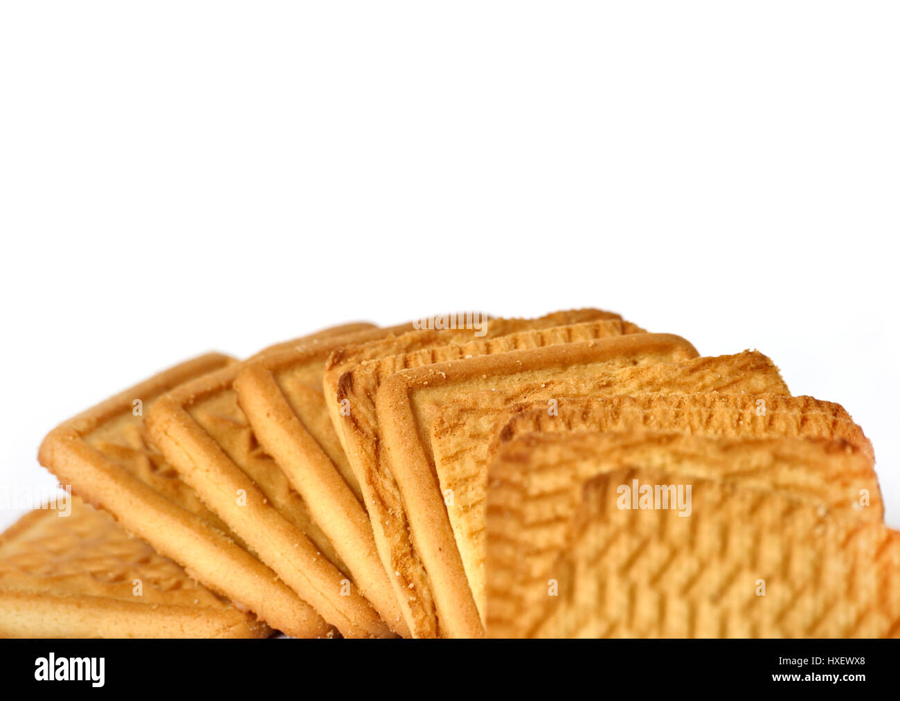 Square cookies isolated over white Stock Photo - Alamy
