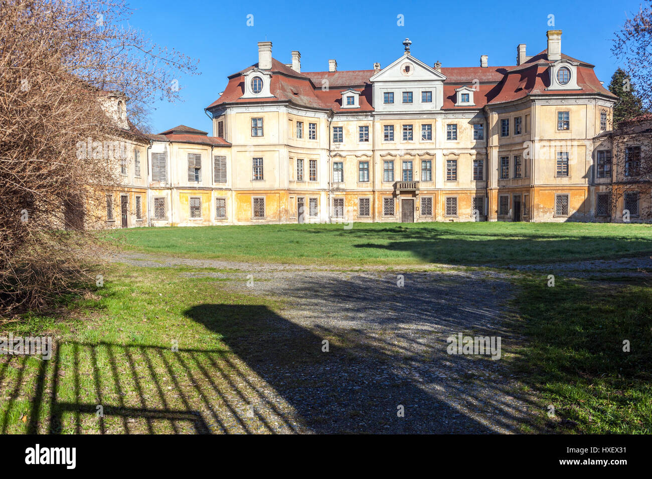 Rococo chateau in the village of Horin, near Melnik, Central Bohemia ...