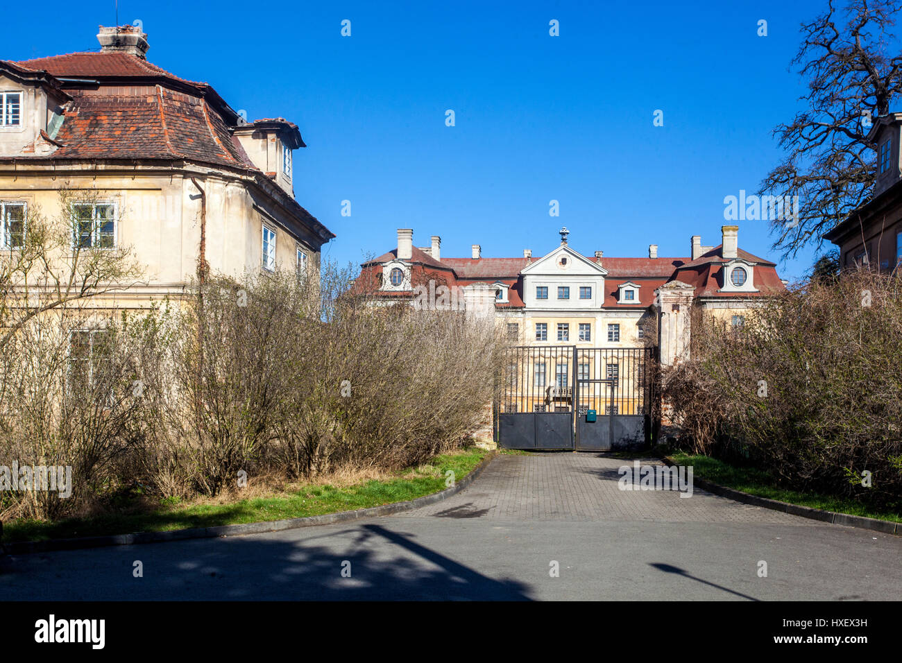 Rococo chateau in the village of Horin, near Melnik, Central Bohemia ...
