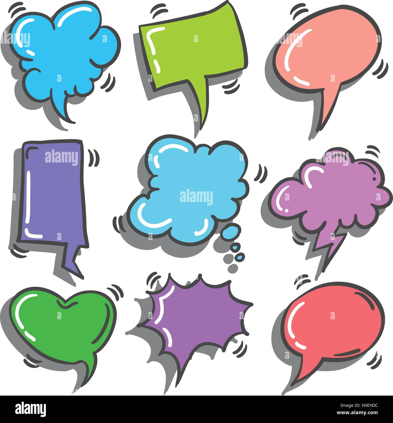 Collection of text balloon colorful set Stock Vector Image & Art - Alamy