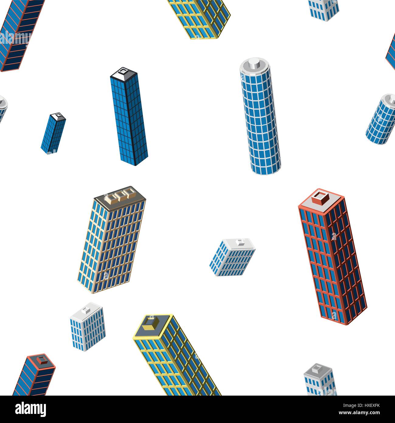 Isometric buildings seamless pattern Stock Vector Image & Art - Alamy