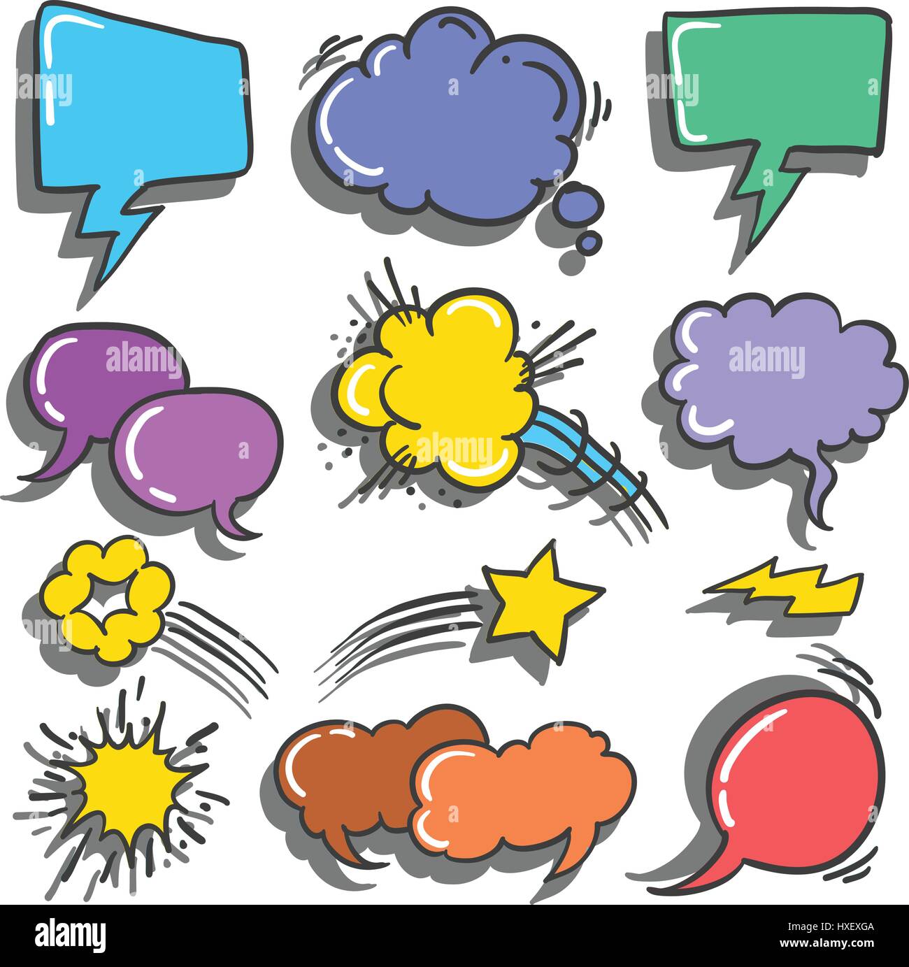 Collection stock text balloon hi-res stock photography and images - Alamy