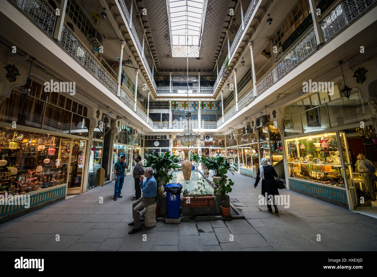 Courtyard with shops in Tehran city, capital of Iran and Tehran ...